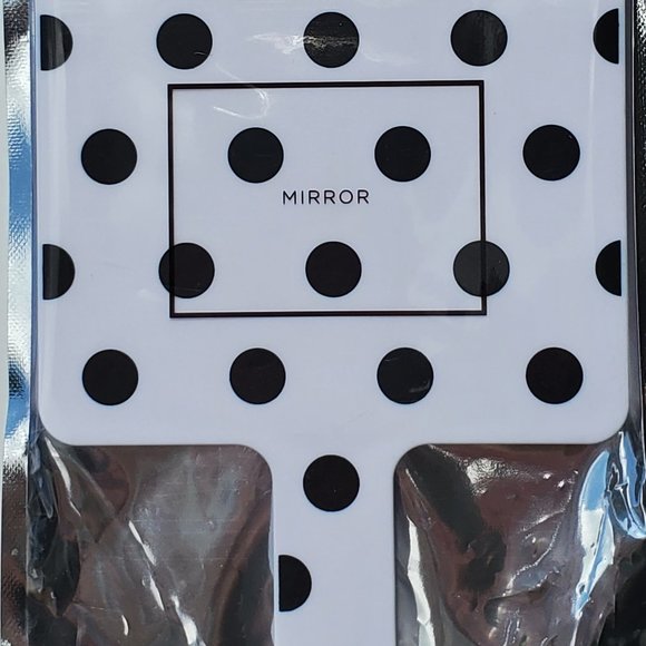 Makeup | Handheld Mirror With Black White Polka Dots Nwt | Poshmark